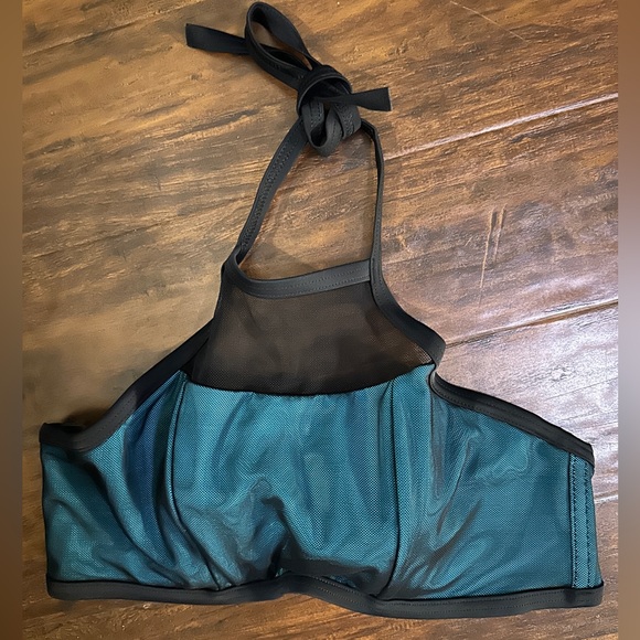 Freya | Swim | Freya Teal Black Mesh High Neck Swim Top 32ddd | Poshmark